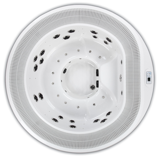 Jacuzzi para uso público Bianco Circular • Goccia Spa